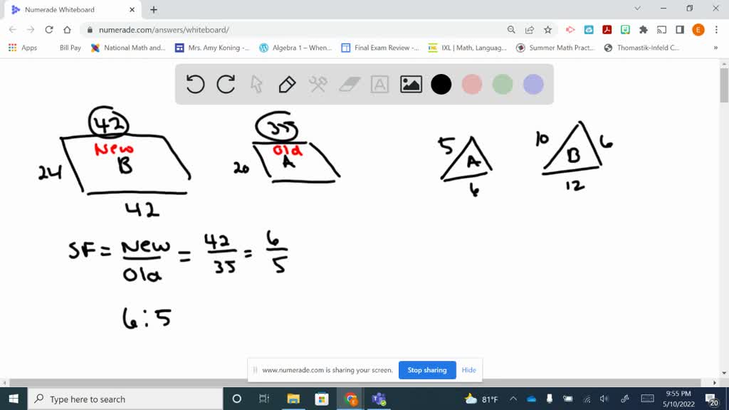 SOLVED: The polygons in each pair are similar: Find the scale factor of the smaller figure to ...