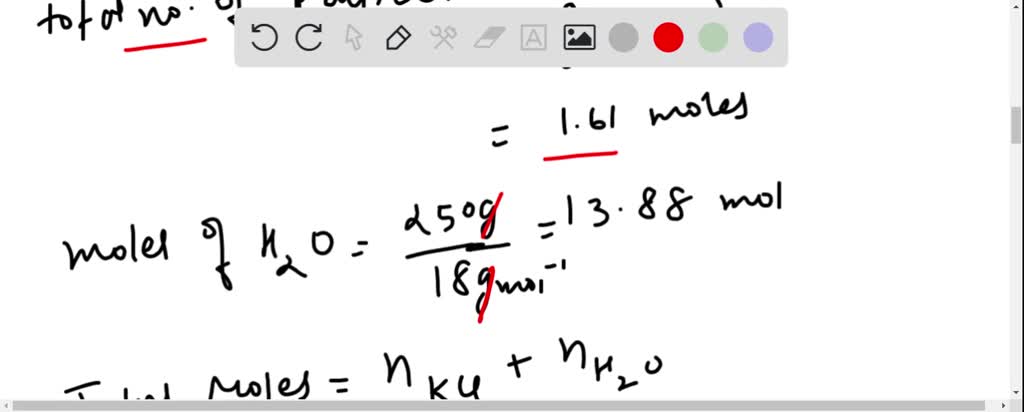 SOLVED: A KCl solution is prepared by dissolving 25.0g of KCl in 250.0g ...