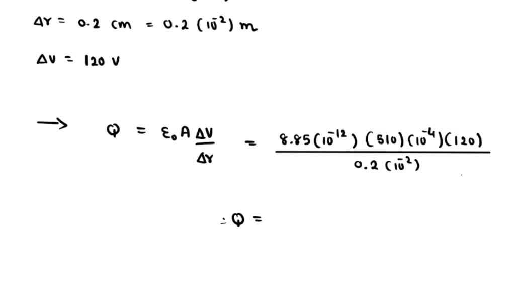 SOLVED: part 1 of 2 paralle]-plate capacitor with plates of arca 510 cm ...