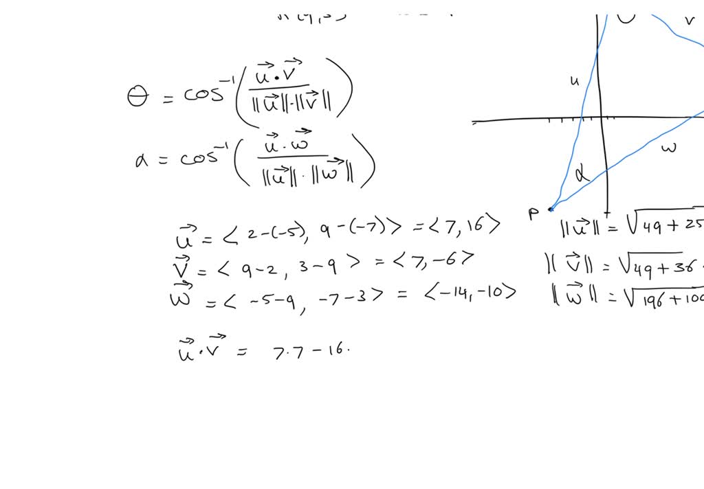 SOLVED: Use vectors to find the interior angles (in degrees) of the triangle with the given ...