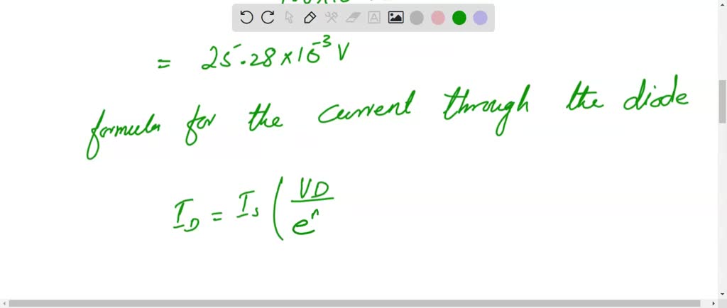 SOLVED: Q6: (a) Using the diode equation, determine the diode current ...