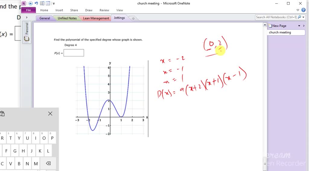 SOLVED: Find the polynomial of the specified degree whose graph is ...