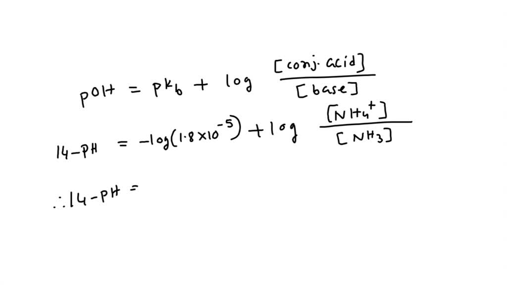 SOLVED: The Henderson-Hasselbach equation, used to calculate the pH of simple conjugate-pair ...
