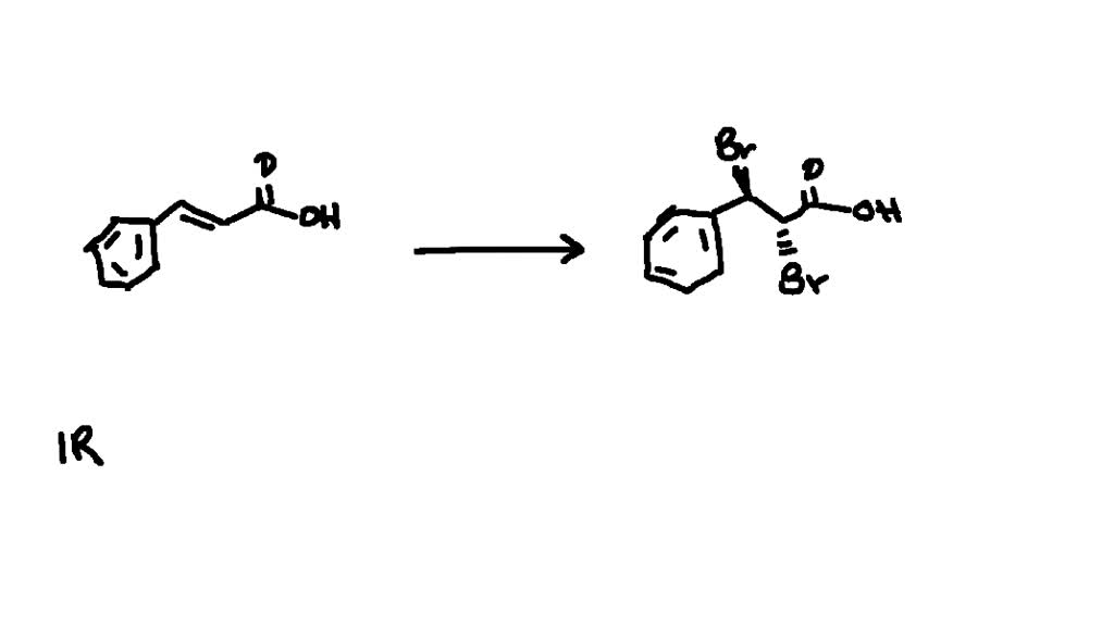 SOLVED: Below are spectra of trans-cinnamic acid and the product: (5 ...