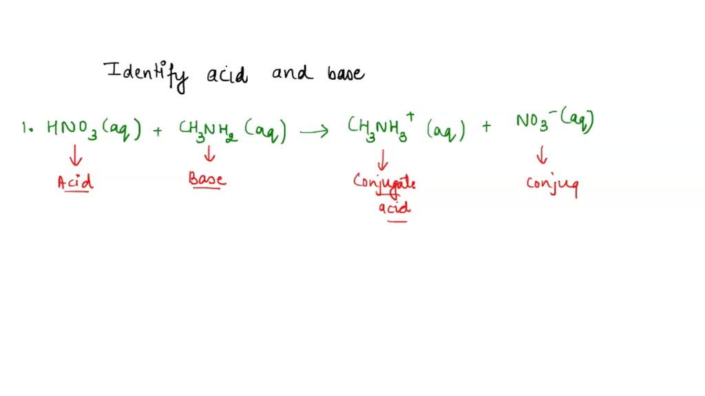 SOLVED: Identify the acid and base in the following reaction: NH3(aq ...