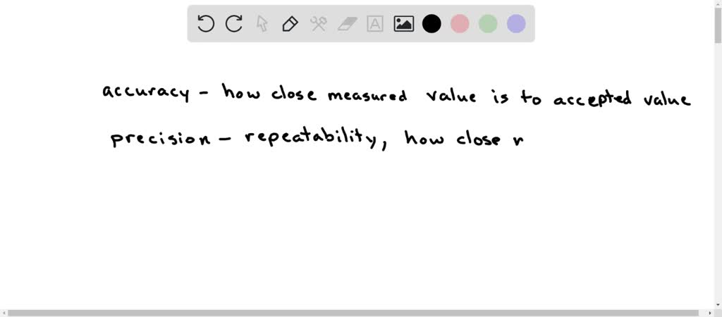 SOLVED: Precision is defined as how the measured values are to one ...