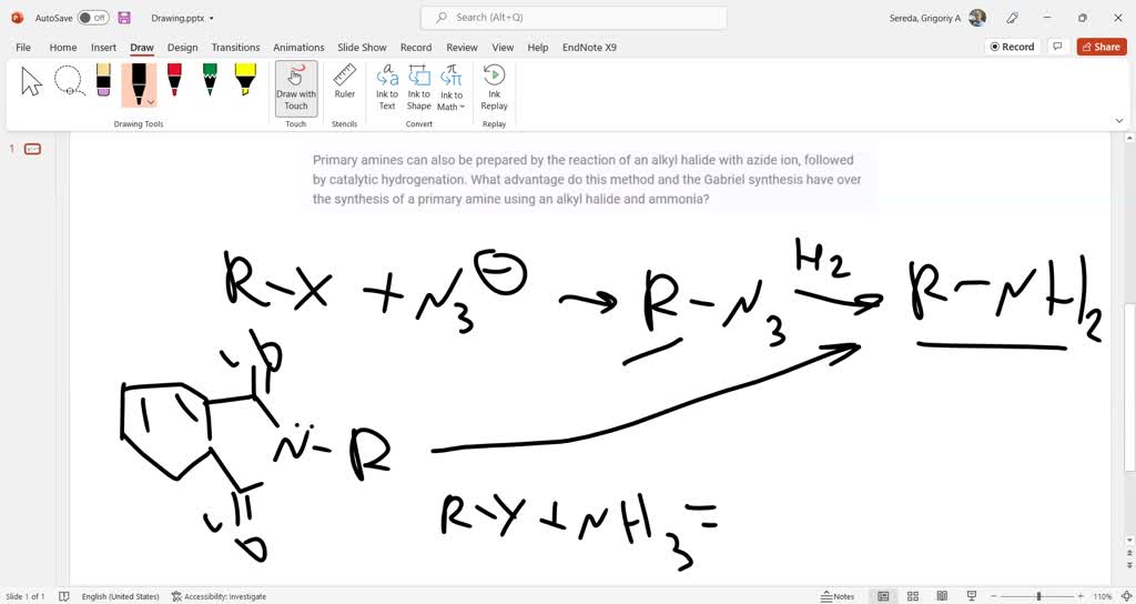 SOLVED: Primary amines can also be prepared by the reaction of an alkyl ...