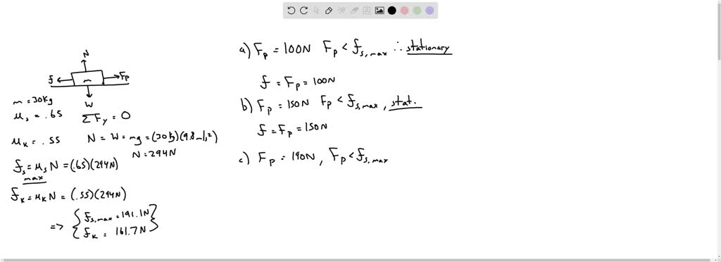SOLVED: A 30-kg box is at rest on a horizontal floor with friction coefficients μs = 0.65 ...