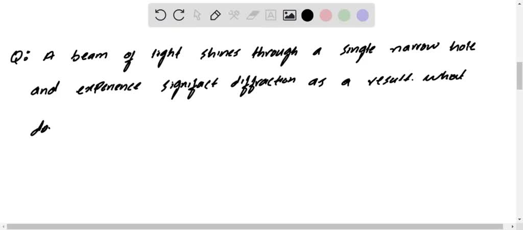 SOLVED: A beam of light shines through a single narrow hole and ...