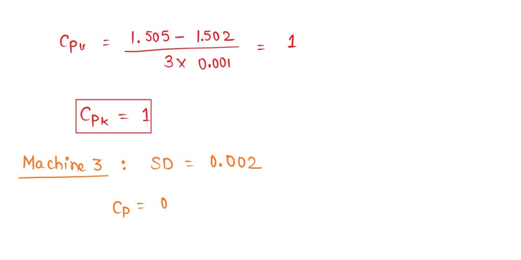 Machine capability studies on four machines yielded the following ...
