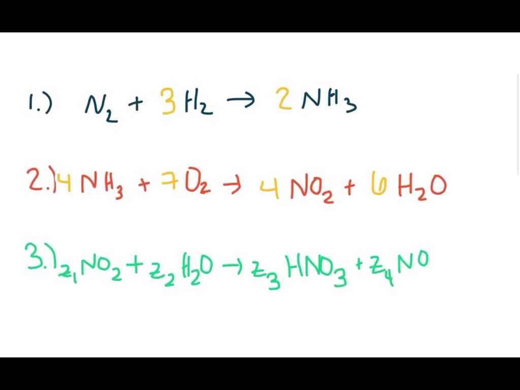 SOLVED: Nitric acid is prepared commercially by a series of three ...