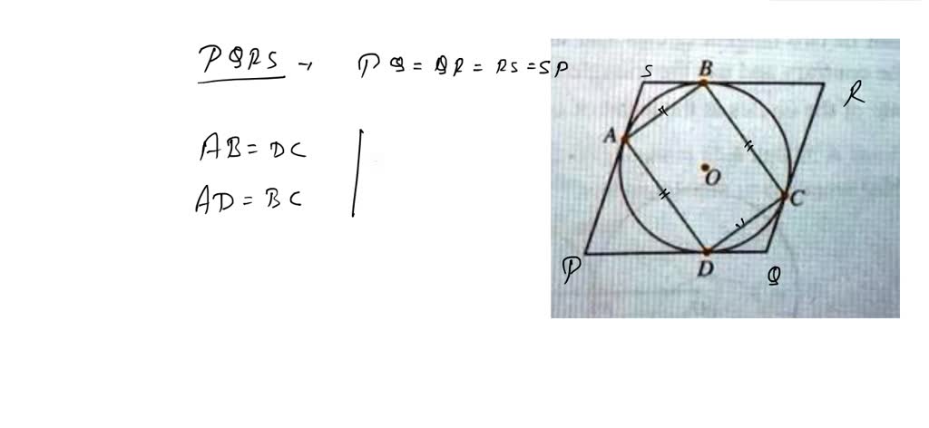 SOLVED: Circle O is inscribed in a rhombus. ABCD is quadrilateral whose ...
