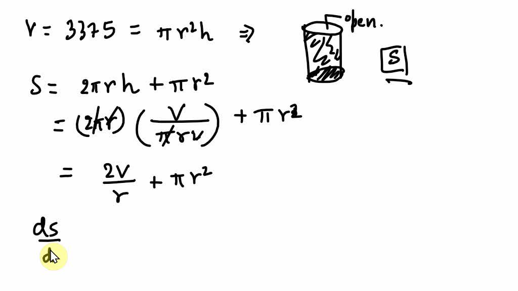 SOLVED: What are the dimensions of the lightest open-top right circular ...