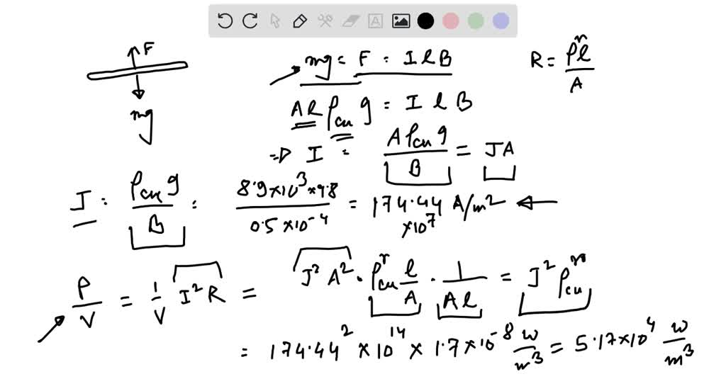 SOLVED: A copper (Cu) wire of diameter (cross-sectional area A) carries ...