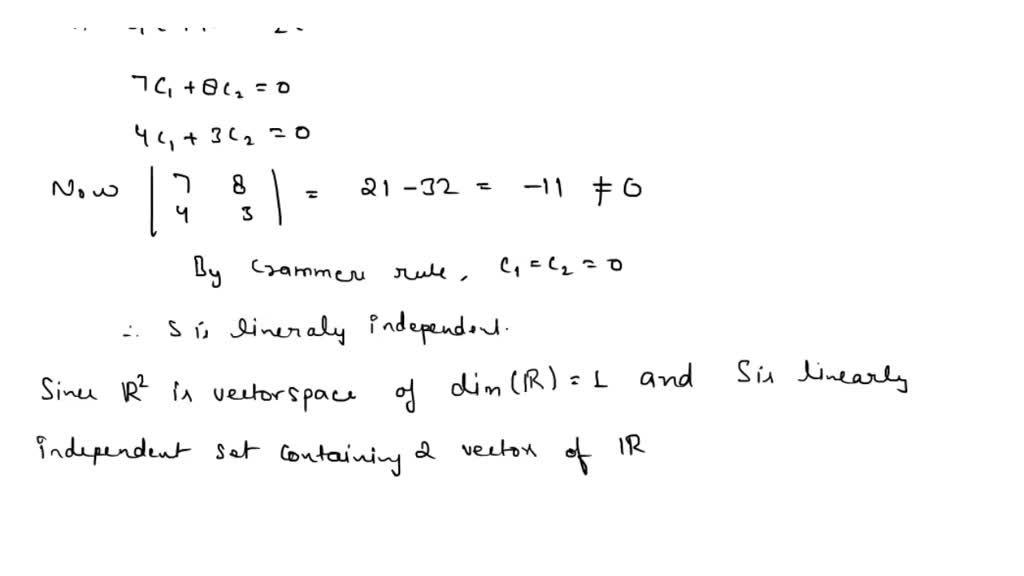 SOLVED: 26) Solve a) Determine whether or not the given vectors in R2 form basis for R2 ""[tk b ...