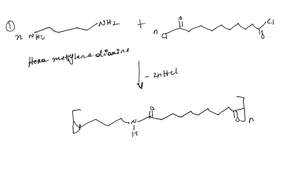 SOLVED: 1. Draw the polymerization reaction that creates Nylon 6,10 ...