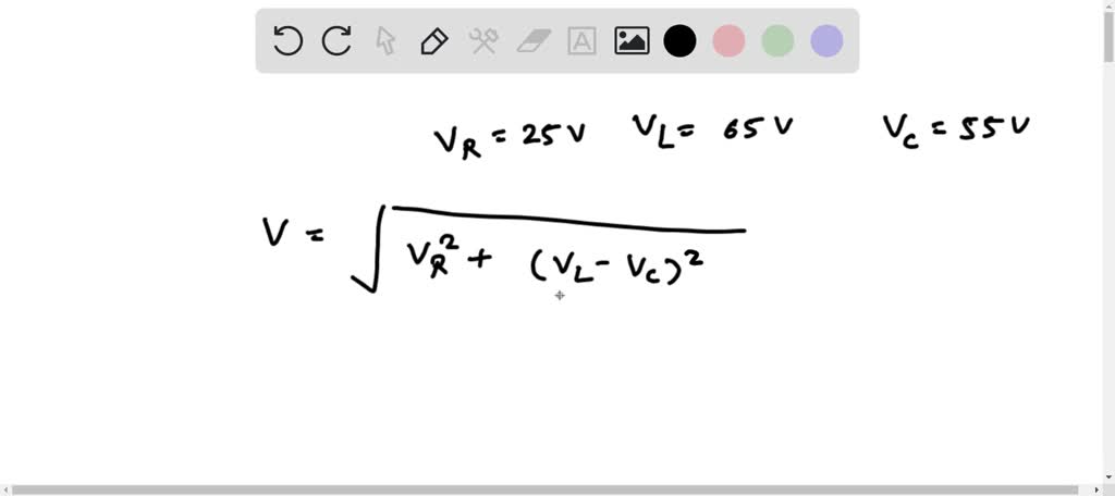 SOLVED: Calculate the value of AC voltage source (Vs) and inductor voltage (VL) for the circuit ...