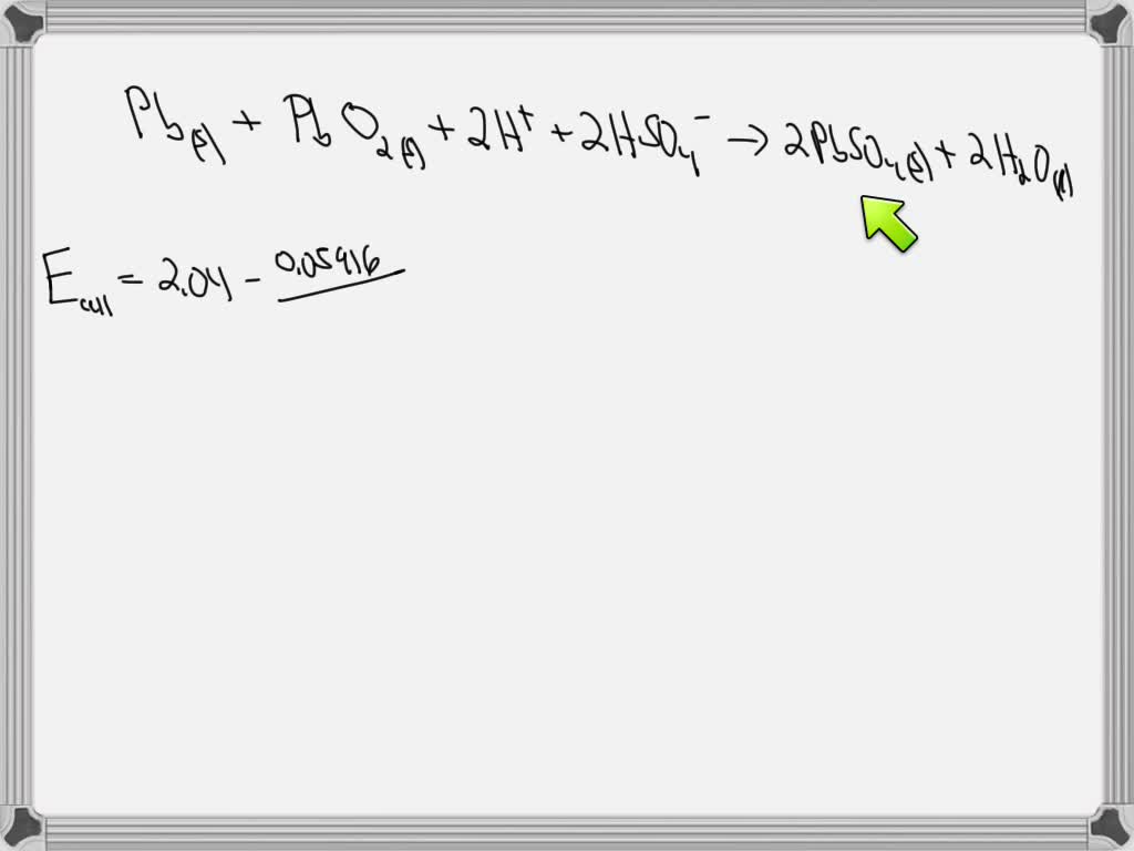 SOLVED: The overall reaction in the lead storage battery is Pb(s) + PbO2(s) + 2H+(aq) + 2HSO4 ...