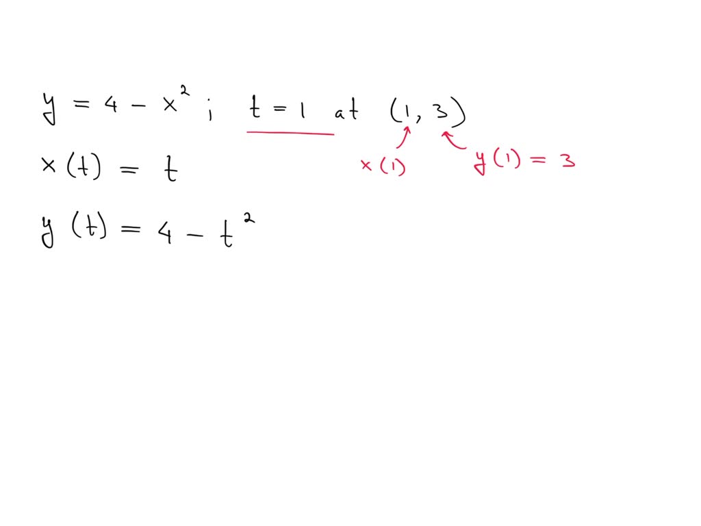 Find a set of parametric equations for the rectangular equation that satisfies the given ...