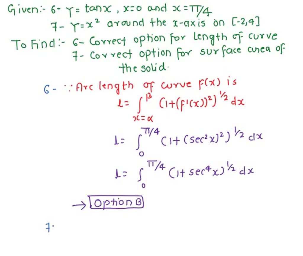SOLVED: Question 23 8 pts Which of the following integrals evaluates ...