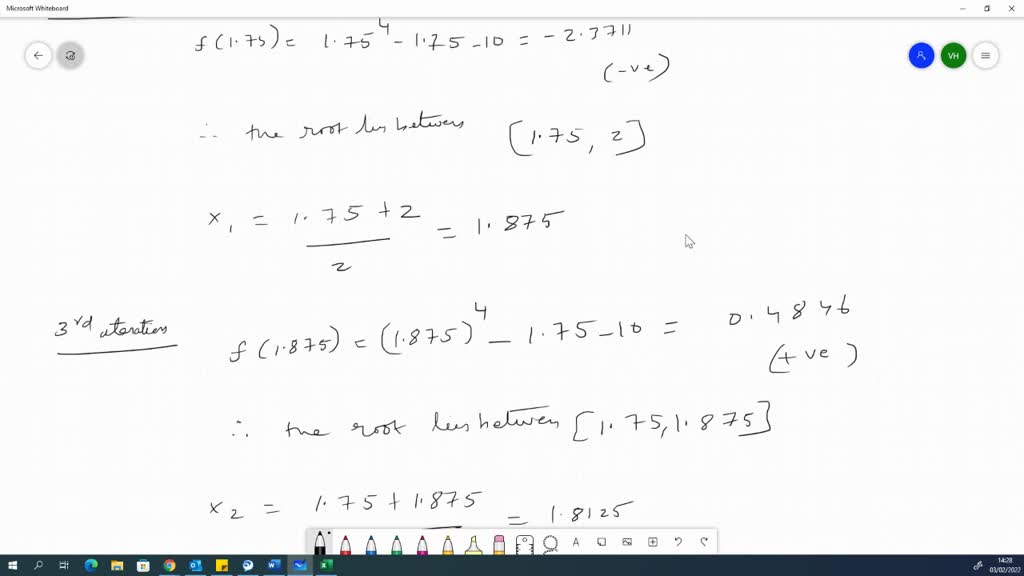 Solved Use The Bisection Method To Find The Root Of The Function X 4 10 0 Up To Five