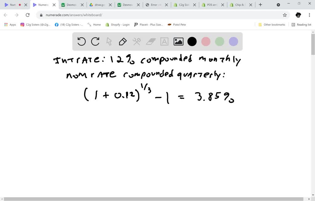 SOLVED Find The Nominal Rate Compounded Quarterly Which Is Equivalent 
