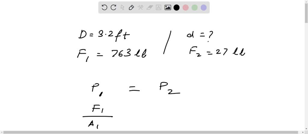 SOLVED: Two pistons connected by a pipe are filled with oil. The larger ...