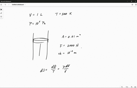 Consider two containers of ideal gas that are connected by a diathermal, asymmetrical piston. In ...