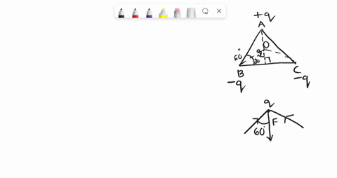 three charges qq and q are placed at the corners of an equilateral triangle of side a resultant ...