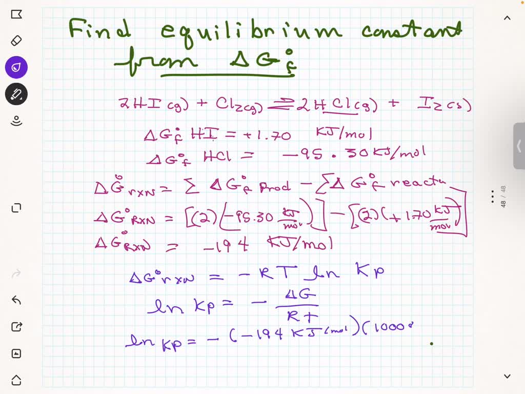 SOLVED: Use the standard free energies of formation (Î”GfÂ°) of each substance to determine the ...