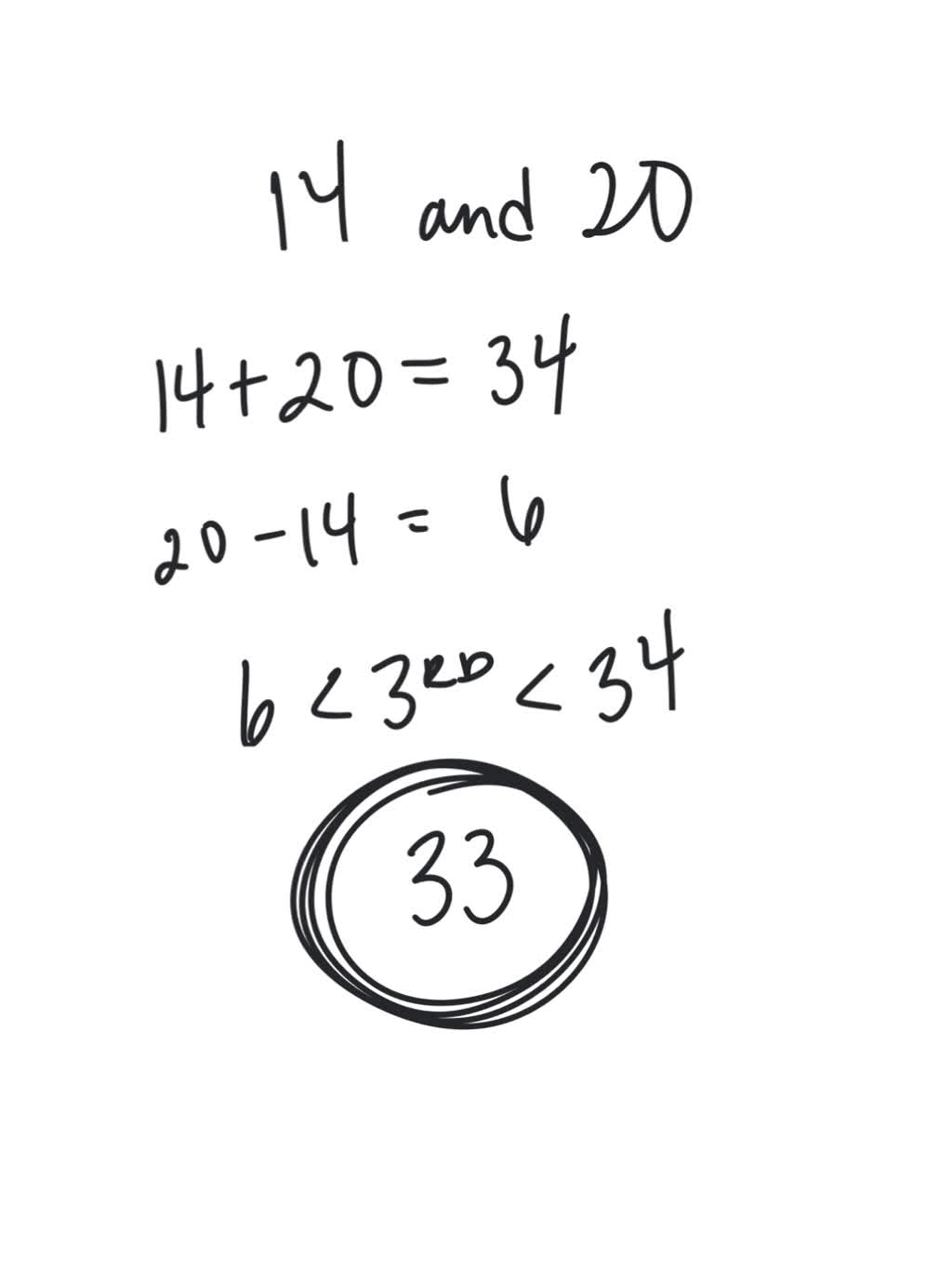 SOLVED: A triangle has two sides of length 14 and 6. What is the ...