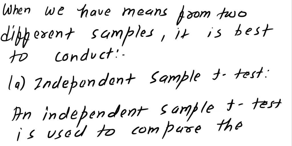 SOLVED: Which t-test uses D, or looking at differences? Paired aka ...