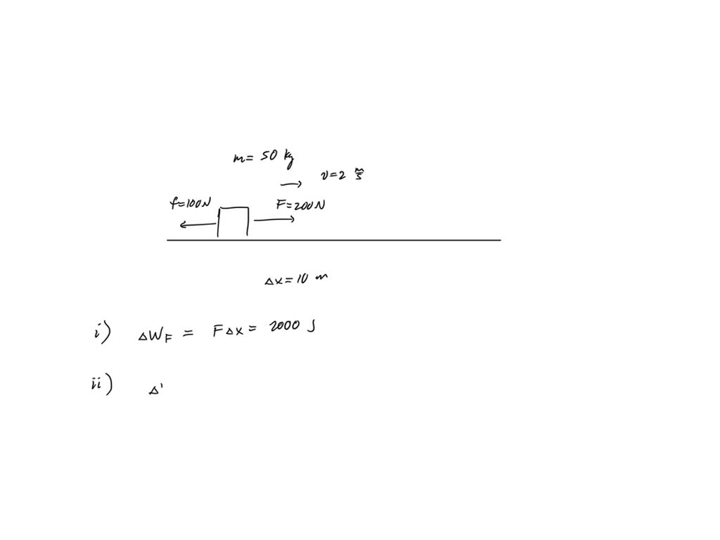 SOLVED: A 10.0kg box is pushed by a 50.0N horizontal force in the positive x-direction along a ...
