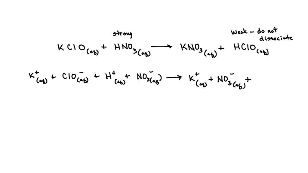 SOLVED: When aqueous solutions of potassium hypochlorite and nitric ...