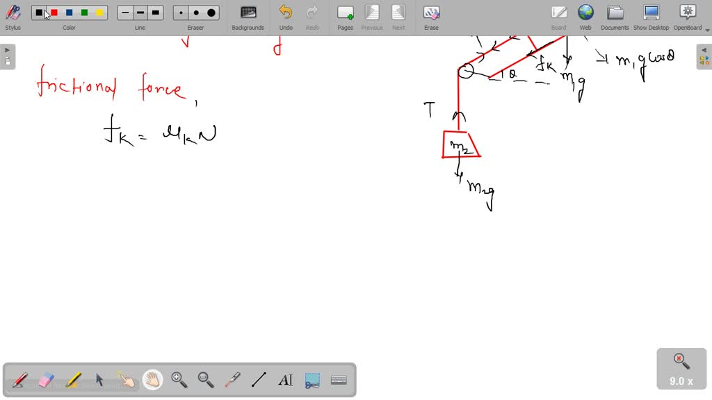 The 1.5 kg physics book in figure is connected by a string to a 350 g coffee cup. The book is ...