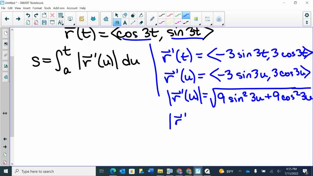 SOLVED: Find the arc-length parametrization of r(t) = cosÂ³(t)i + sinÂ³(t)j for 0 â‰¤ t â‰¤ Ï€/2 ...