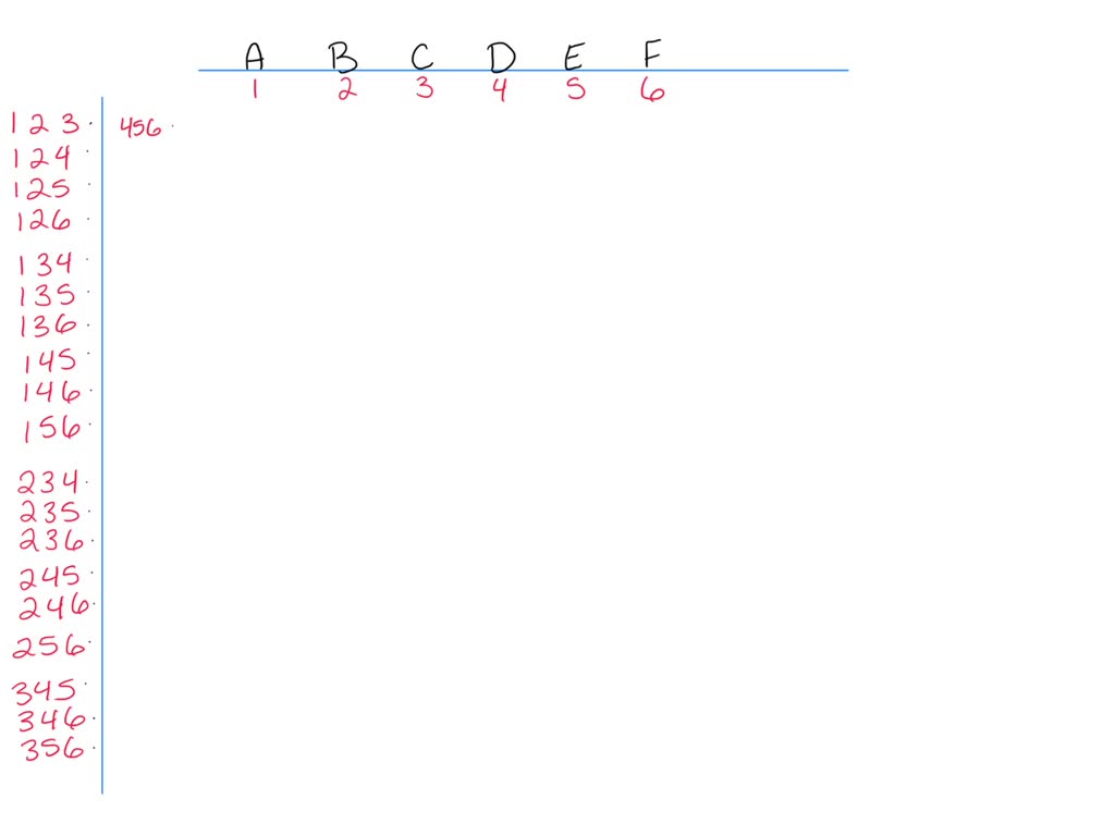 SOLVED: A three letter code is to be made from the letters A, B, C, D ...