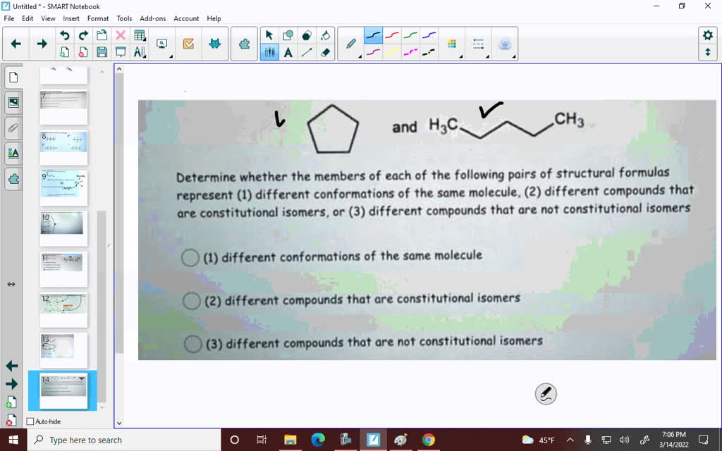 SOLVED:and H;c_ CH3 Determine whether the members of each of the following pairs of structural ...