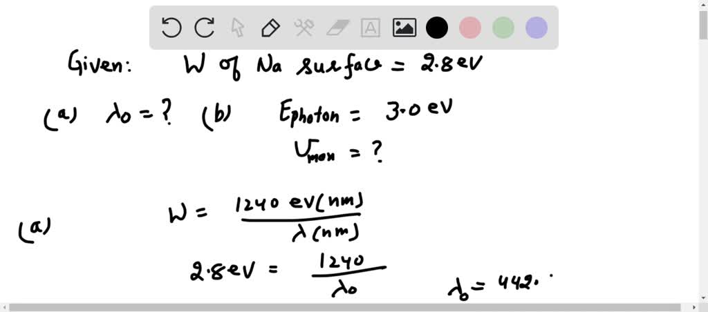 SOLVED: Sodium has a work function of 2.8 eV . a) What is the longest wavelength of light that ...