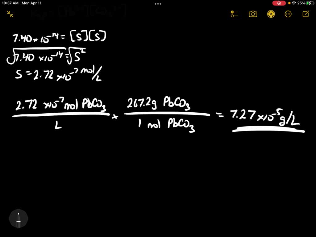 SOLVED: Calculate the solubility at 25 %C of PbCrO in pure water and in 0.0040 M Na CrO solution ...