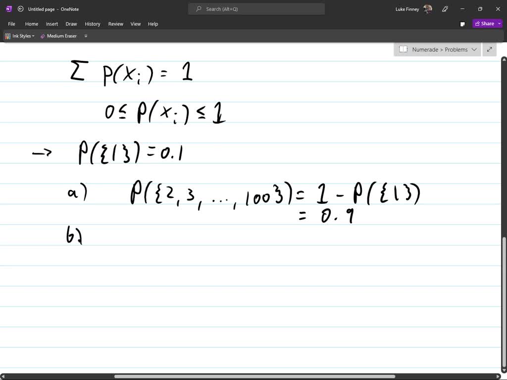 SOLVED: Suppose S = 1, 2,..., 100. Suppose further that P(1) = 0.1. (a) What is the probability ...
