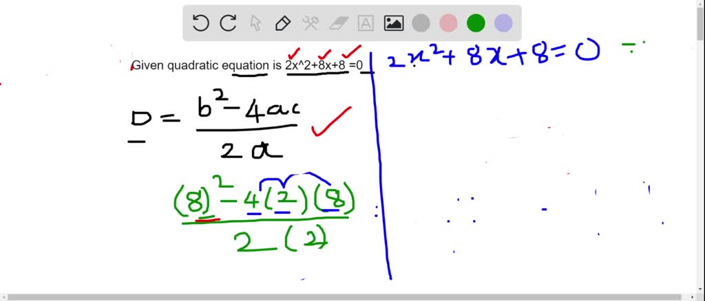 SOLVED: 'Use the discriminant to determine the number and types of solutions of the quadratic ...