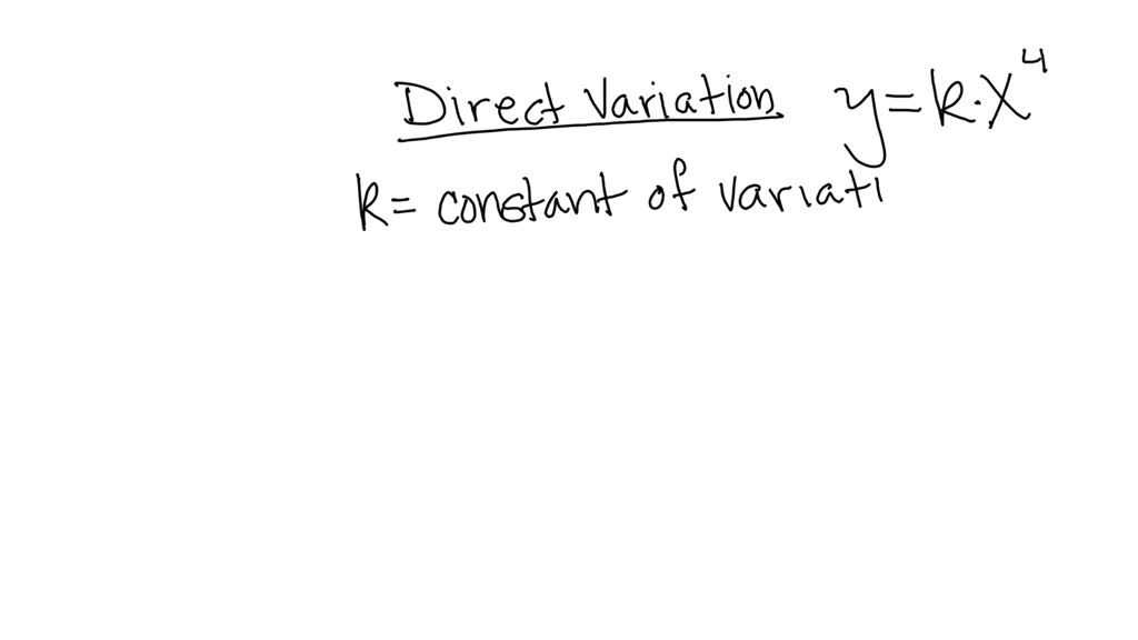 Solved Write An Equation Describing The Relationship Of The Given Variables Y Varies Directly
