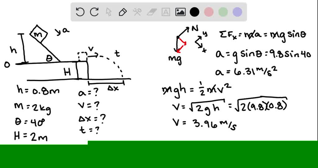 SOLVED: 'block of mass m = 2.00 kg is released from rest at h = 0.800 m above the surface of ...