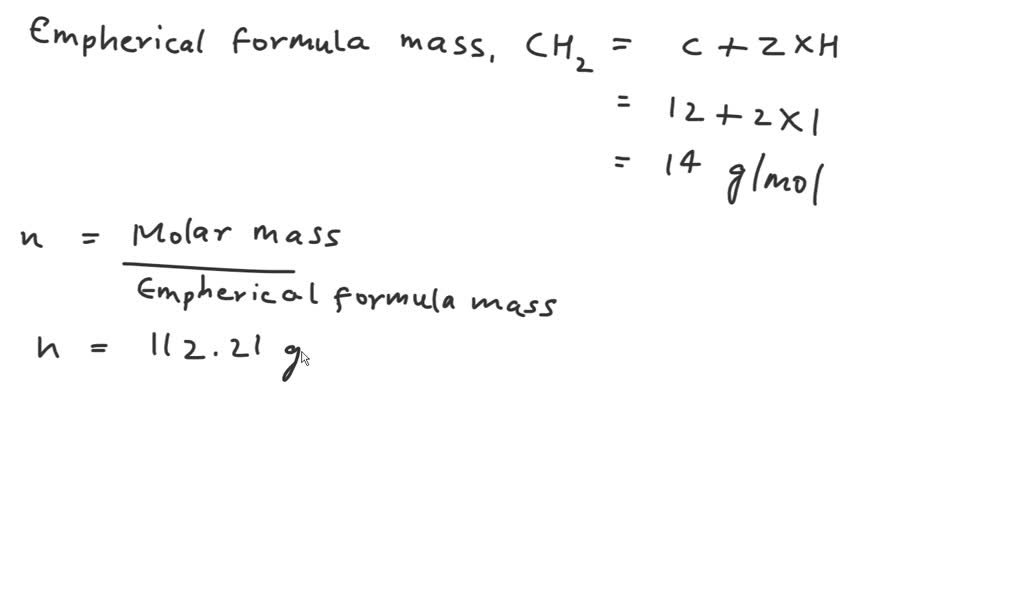 SOLVED: a compound containing carbon and hydrogen has a molar mass of ...