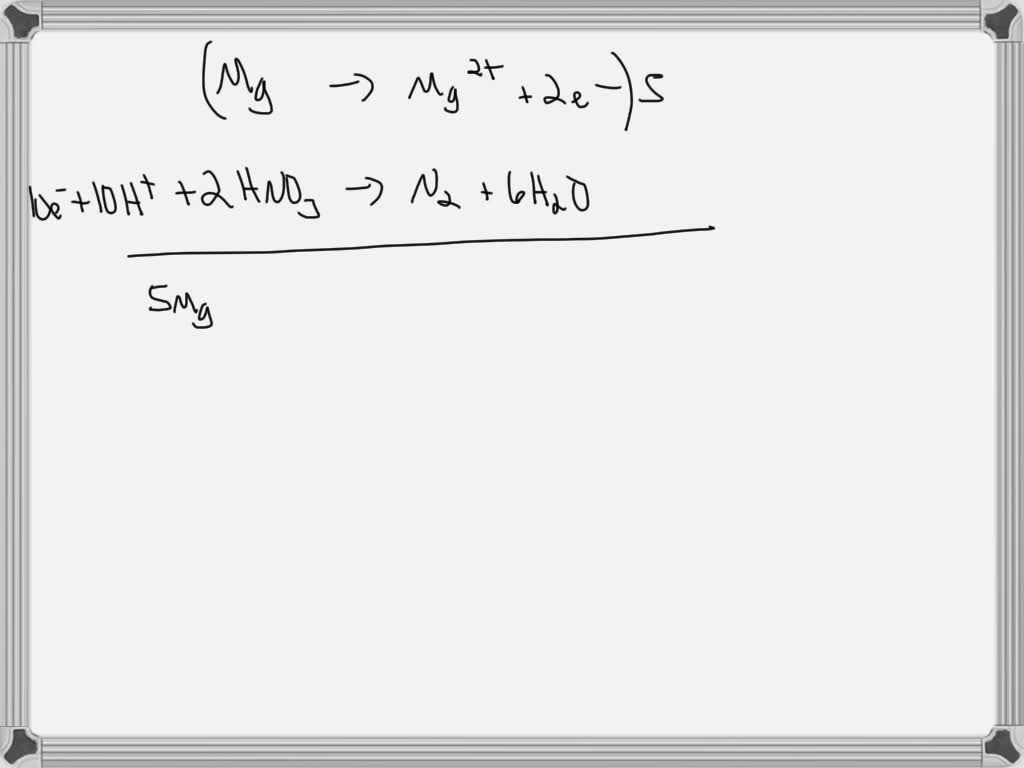 SOLVED: b. The electrochemical reactions of magnesium (Mg) in nitric ...