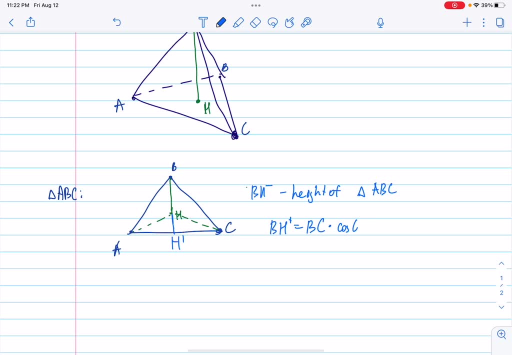 SOLVED: Answer: A regular tetrahedron is formed of four identical equilateral triangles. In the ...