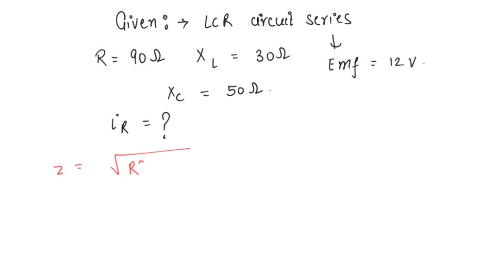 Solved A 90 Ohm Resistor A Coil With 30 Ohm Of Reactance And A Capacitor With 50 Ohm Of