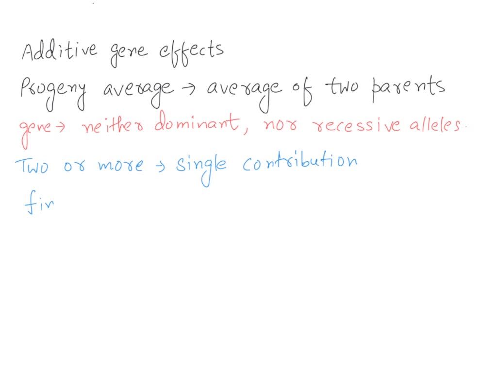 SOLVED Whenever We Have Only Additive Gene Effects whether They Are SOLVED Whenever We Have Only Additive Gene Effects whether They Are