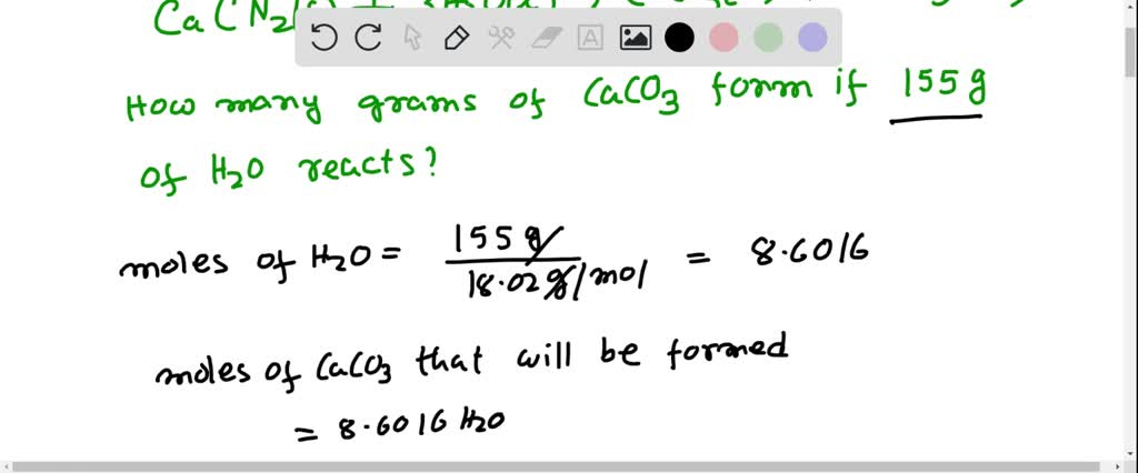 SOLVED: Calcium cyanamide, CaCN2, reacts with water to form calcium ...